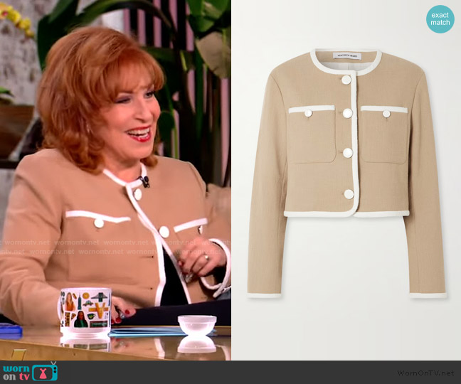 WornOnTV: Joy’s beige contrast trim jacket on The View | Joy Behar ...