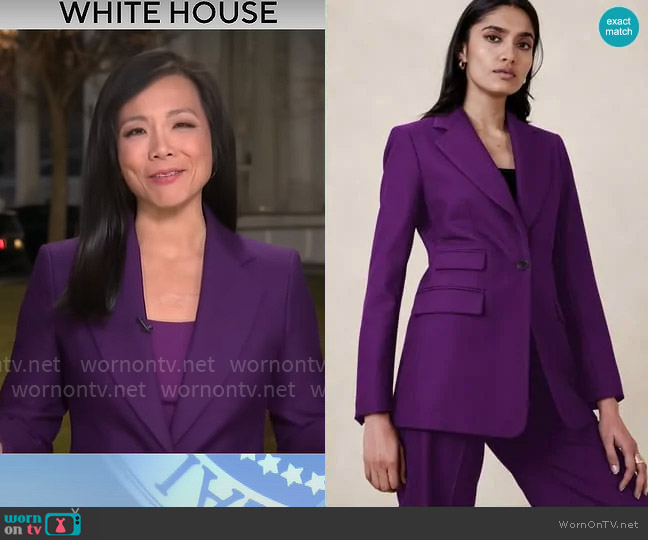 WornOnTV: Weijia Jiang’s purple blazer on CBS Mornings | Weijia Jiang ...