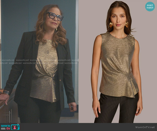 WornOnTV: Catherine’s metallic top and pinstripe suit on Greys Anatomy ...