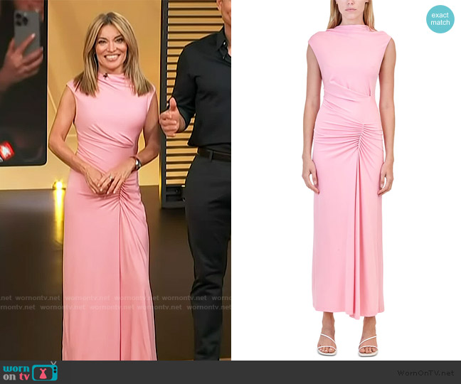 WornOnTV: Kit’s pink ruched front dress on Access Hollywood | Kit ...
