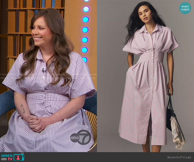 WornOnTV: Cassandra Speer’s pink striped dress on Good Morning America ...