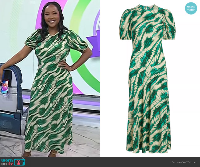 WornOnTV: Makho’s green print dress on Today | Makho Ndlovu | Clothes ...