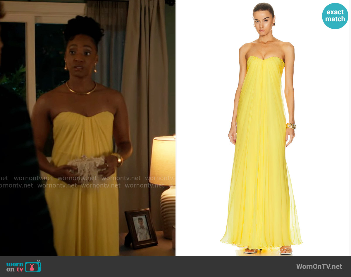 WornOnTV: Faith’s yellow strapless evening gown on Will Trent | Iantha ...
