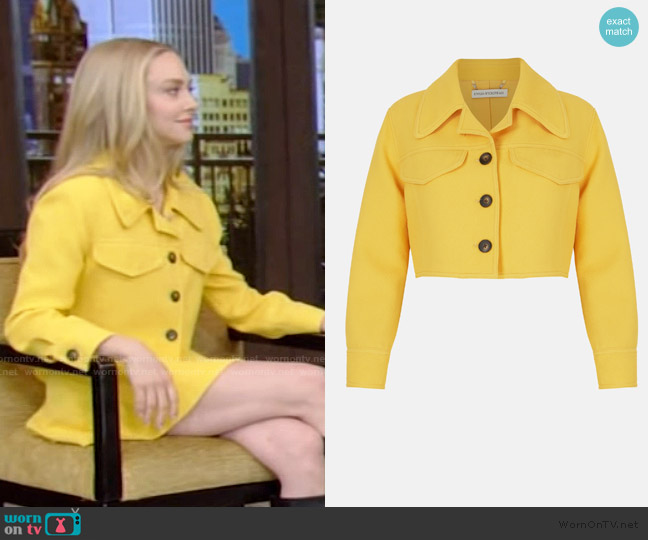 WornOnTV: Amanda Seyfried’s yellow cropped jacket on Live with Kelly and Mark | Clothes and ...