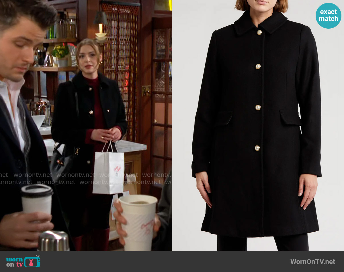 WornOnTV: Claire’s black pearl button coat on The Young and the ...