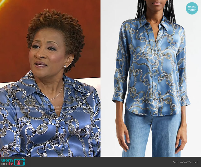 WornOnTV: Wanda Sykes’ blue chain print silk shirt on Today | Clothes ...