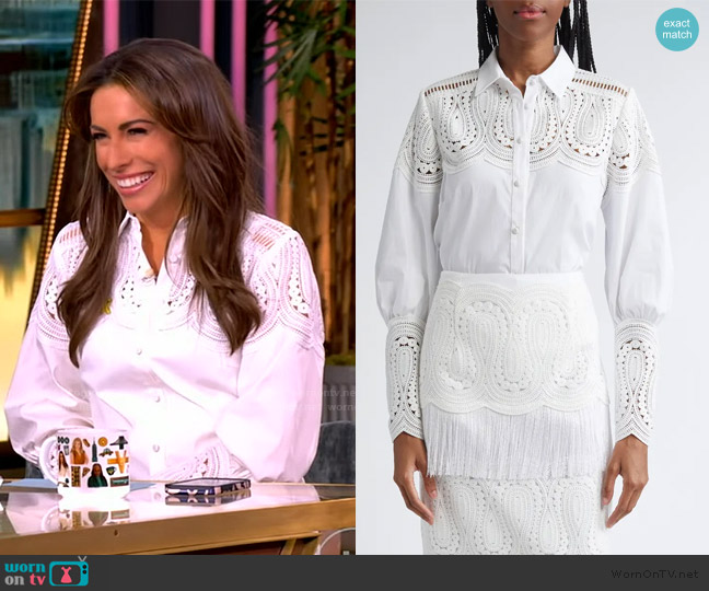 WornOnTV: Alyssa’s white eyelet cotton blouse on The View | Alyssa Farah Griffin | Clothes and ...