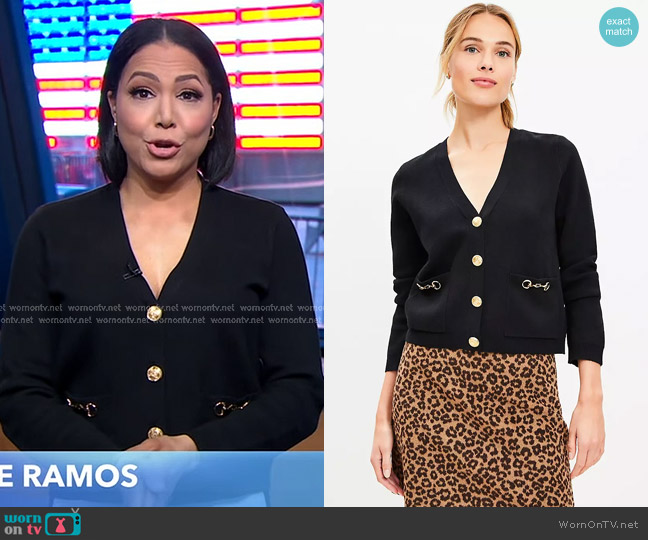 WornOnTV: Stephanie’s black horsebit cardigan on Good Morning America | Stephanie Ramos ...