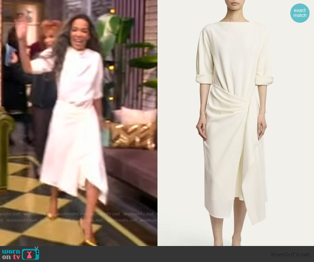 WornOnTV: Sunny’s white gathered dress on The View | Sunny Hostin | Clothes and Wardrobe from TV