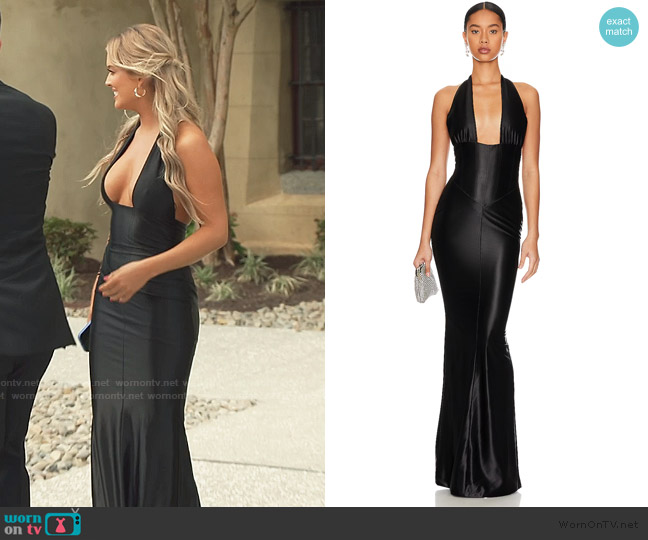 WornOnTV: Salley’s black plunging maxi dress on Southern Charm | Salley ...