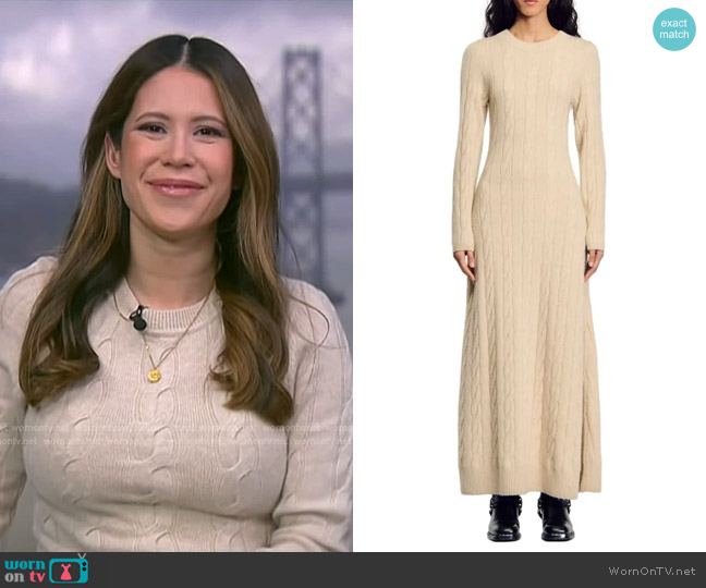 WornOnTV: Deirdre’s beige cable knit sweater dress on NBC News Daily ...