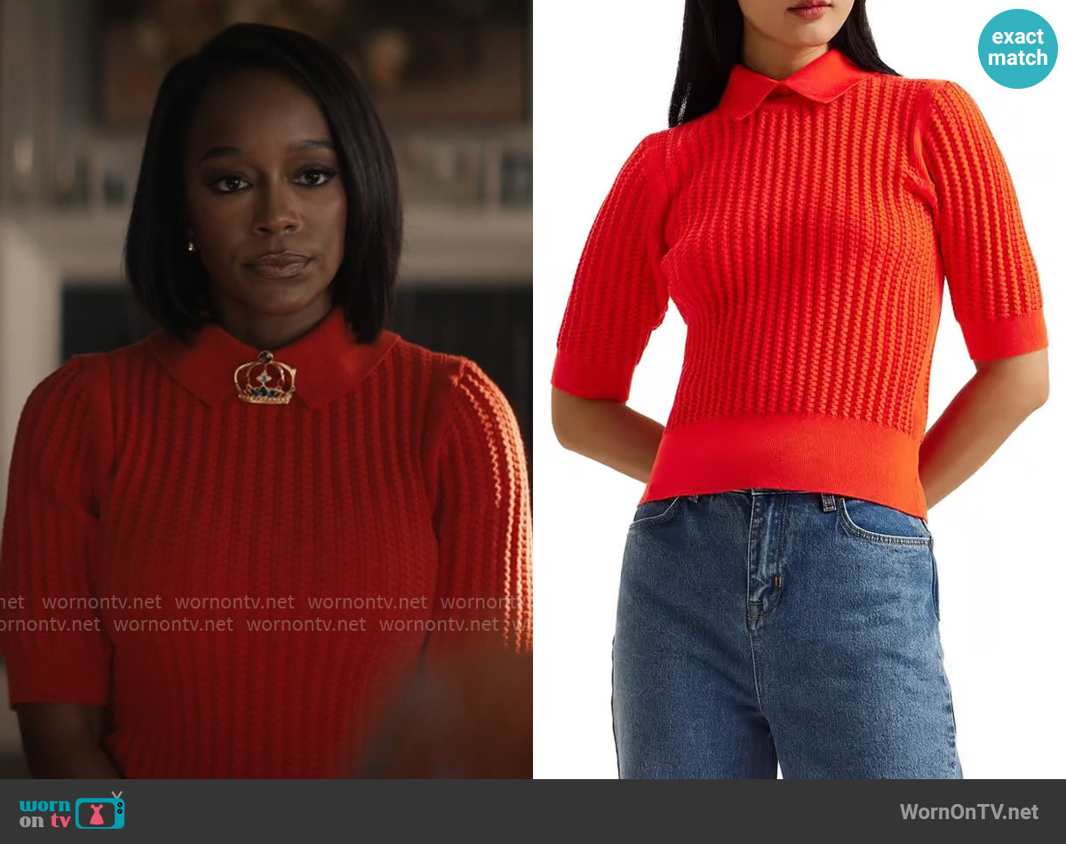 WornOnTV: Catherine’s red short sleeved collared sweater on Grosse ...