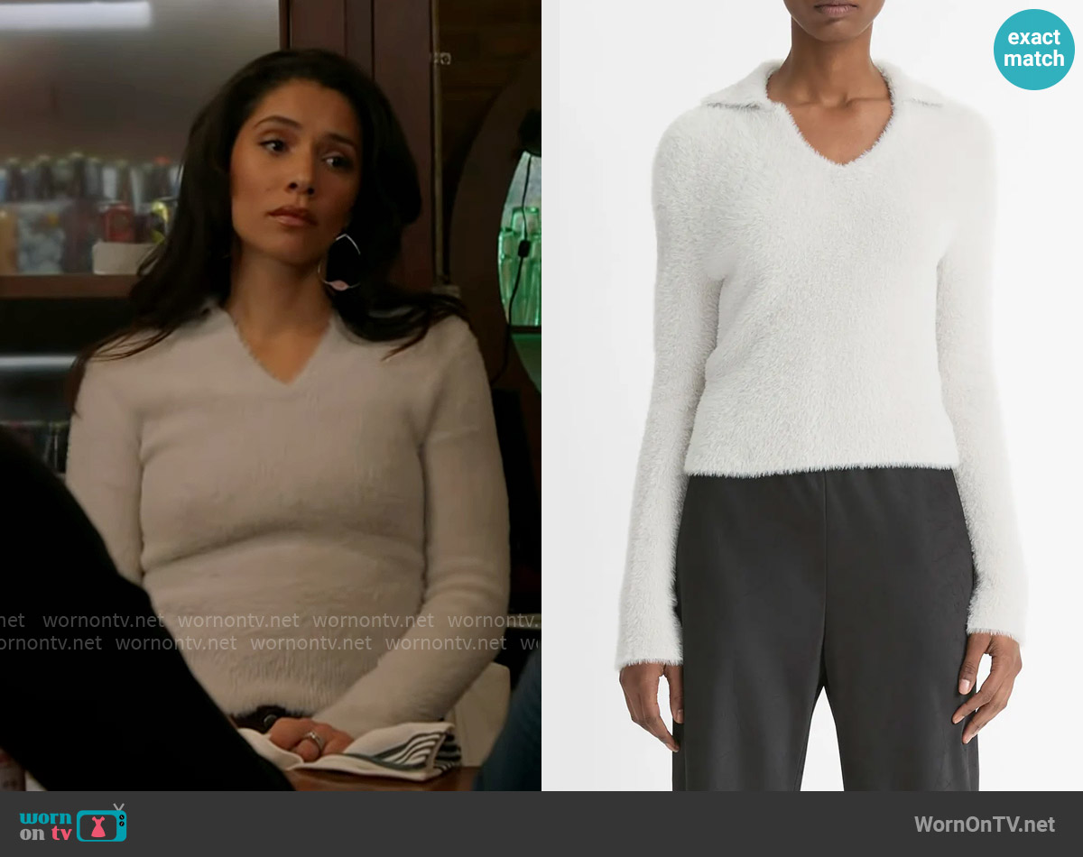 WornOnTV: Stella’s fluffy polo sweater on Chicago Fire | Miranda Rae ...