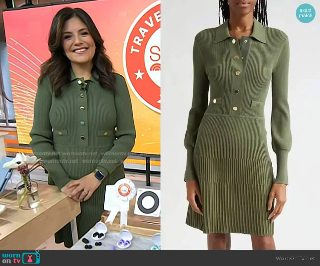 WornOnTV: Adrianna’s green rib knit dress on Today | Adrianna ...