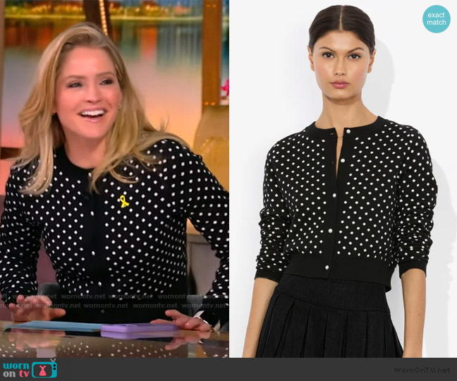 WornOnTV: Sara’s polka dot print cardigan on The View | Sara Haines | Clothes and Wardrobe from TV