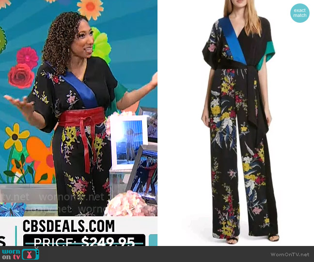 WornOnTV: Gabrielle Kerr’s floral wrap jumpsuit on CBS Mornings ...