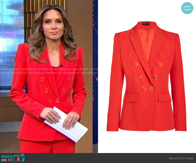 WornOnTV: Rhiannon’s red double breasted blazer on Good Morning America | Rhiannon Ally ...