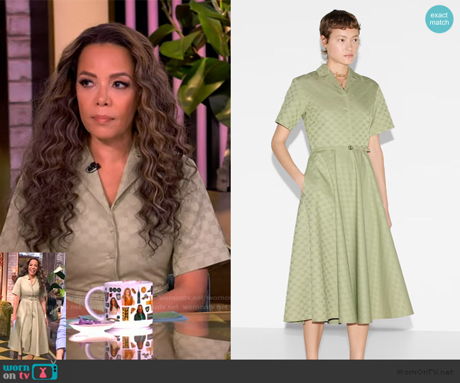 WornOnTV: Sunny’s green GG logo midi dress on The View | Sunny Hostin | Clothes and Wardrobe from TV