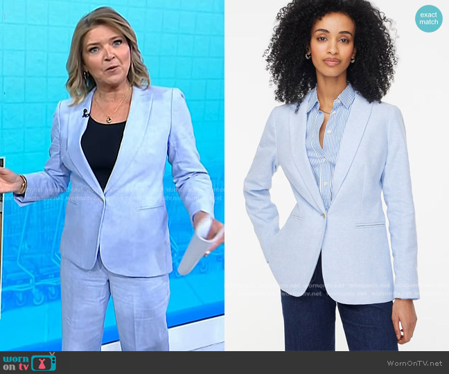 WornOnTV: Christine’s blue linen blazer and pants on Today | Christine ...