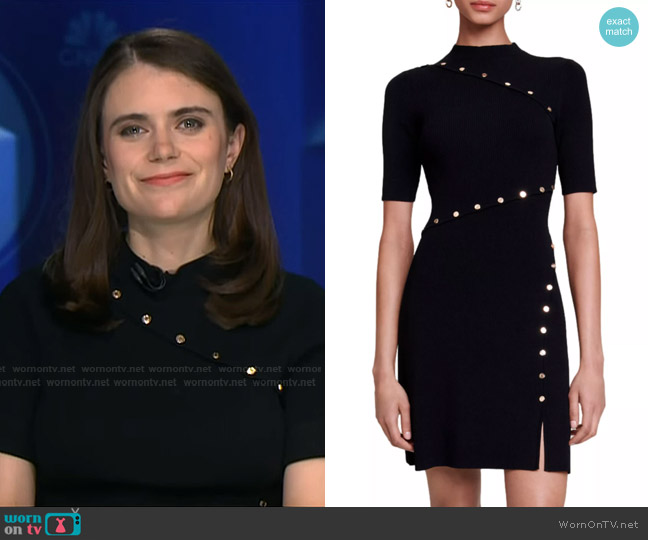 WornOnTV: Pippa Stevens’ black knit dress with gold buttons on NBC News ...