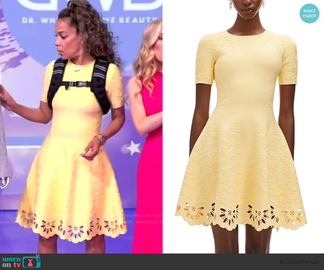 WornOnTV: Sunny’s yellow eyelet mini dress on The View | Sunny Hostin | Clothes and Wardrobe from TV
