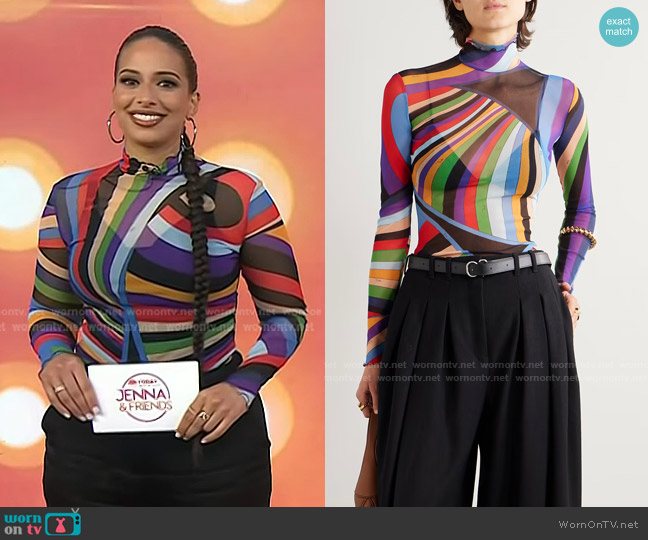WornOnTV: Nessa Diab’s multicolor stripe mesh top on Today | Clothes and Wardrobe from TV