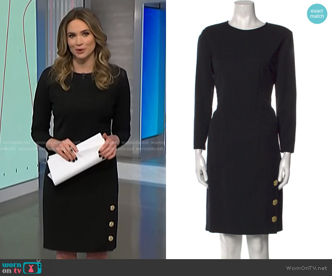 WornOnTV: Ellison’s black button detail dress on NBC News Daily ...