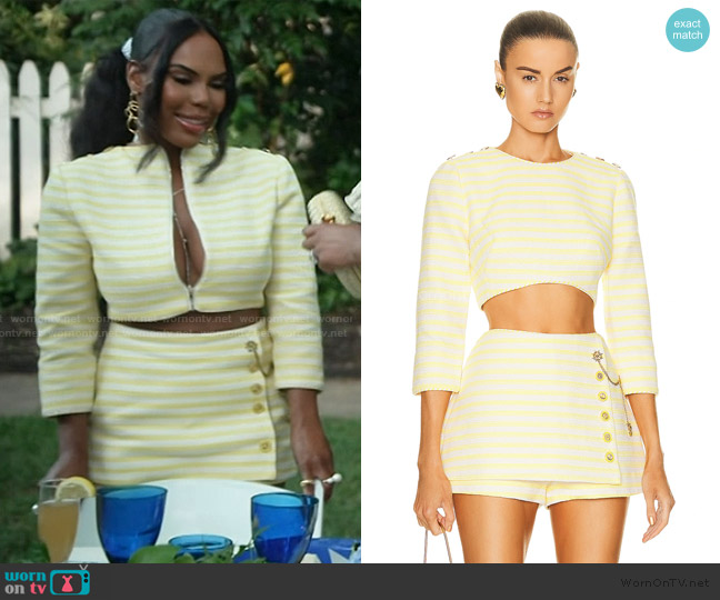 WornOnTV: Kelli’s yellow striped top and mini skirt on The Real ...