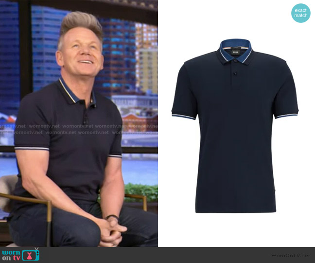WornOnTV: Gordon Ramsay’s navy polo shirt on Live with Kelly and Mark ...