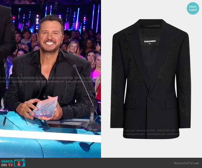 WornOnTV: Luke Bryan’s black embellished blazer on American Idol | Luke ...