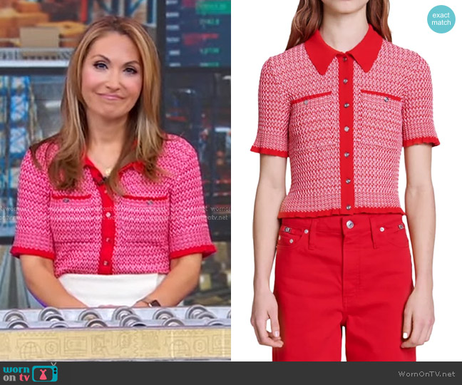 WornOnTV: Lori’s red short sleeve cardigan on Good Morning America ...