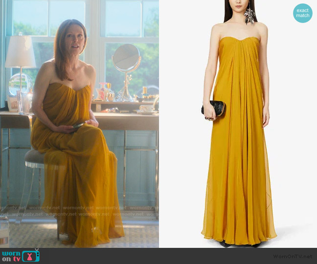 WornOnTV: Kiki’s yellow draped strapless gown on Sirens | Julianne ...