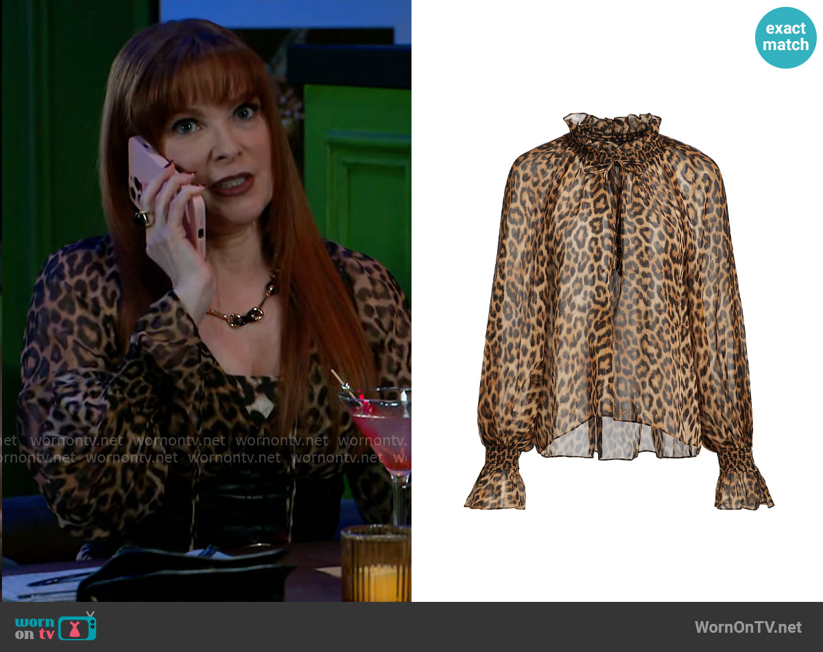 WornOnTV: Pamela’s leopard print blouse on Beyond the Gates | Cady ...