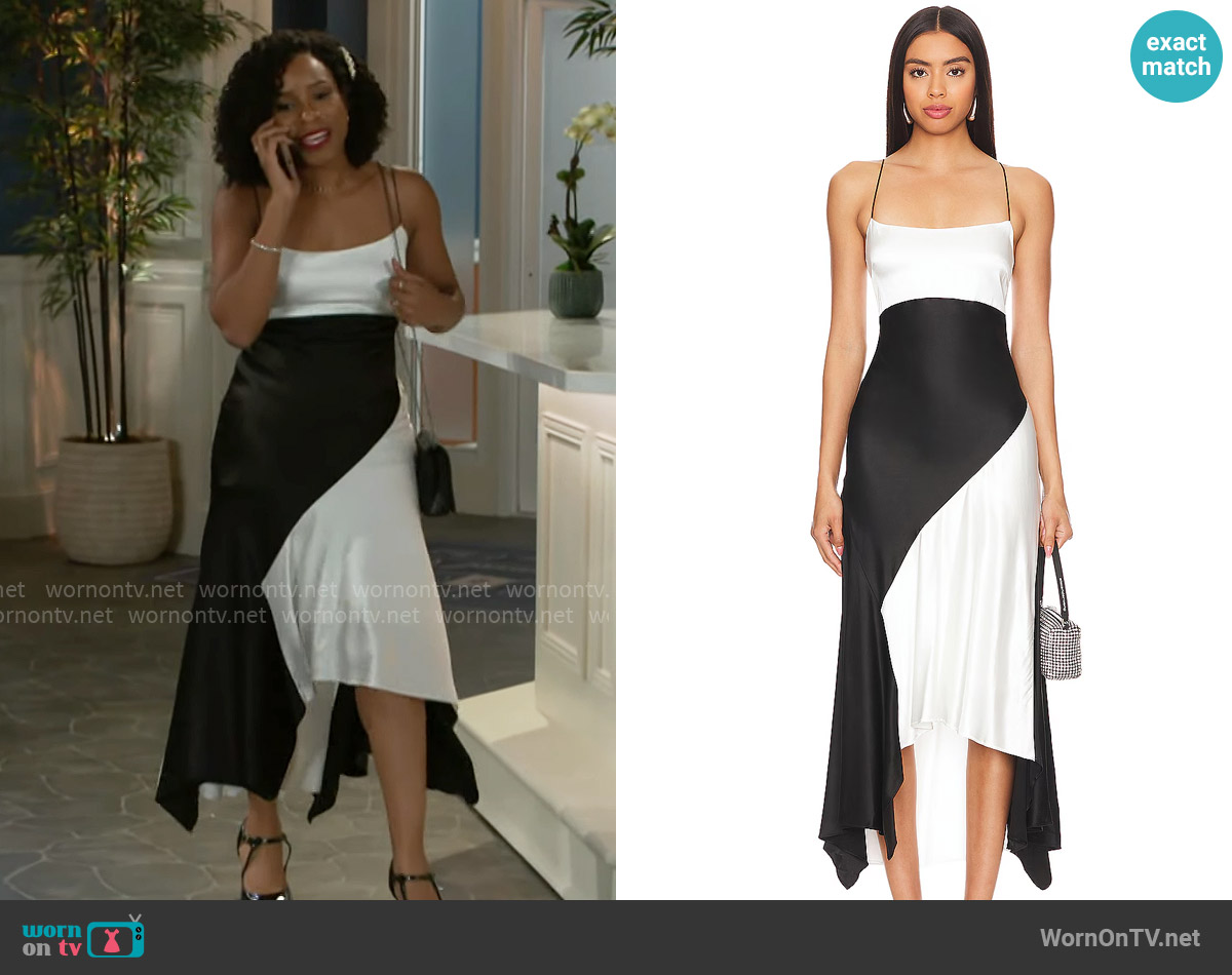 WornOnTV: Naomi’s black and white colorblock dress on Beyond the Gates ...