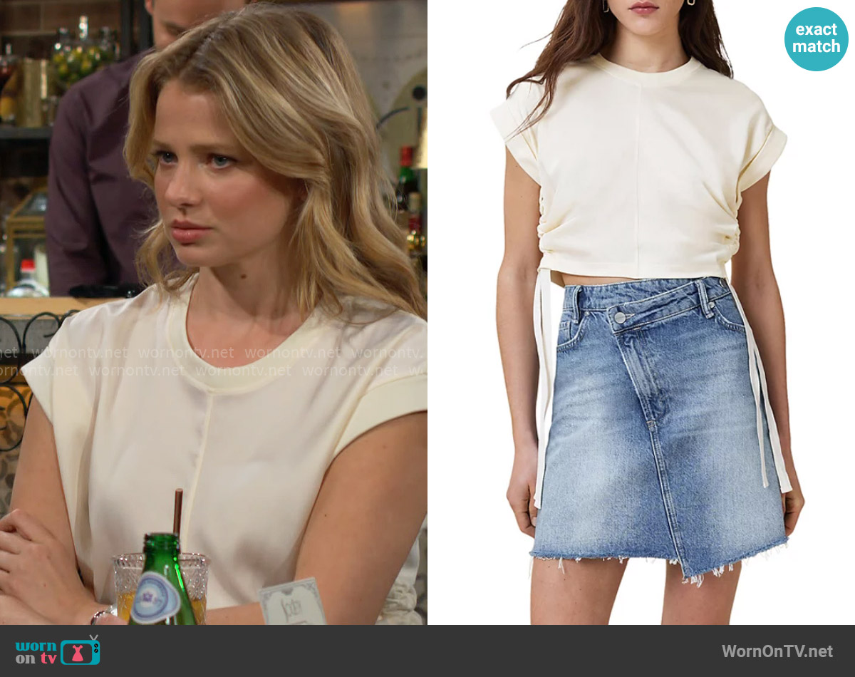 WornOnTV: Summer’s white cropped drawstring top on The Young and the ...