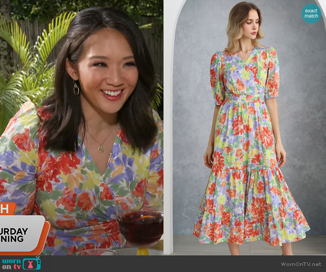 WornOnTV: Nancy Chen’s floral wrap dress on CBS Mornings | Nancy Chen ...