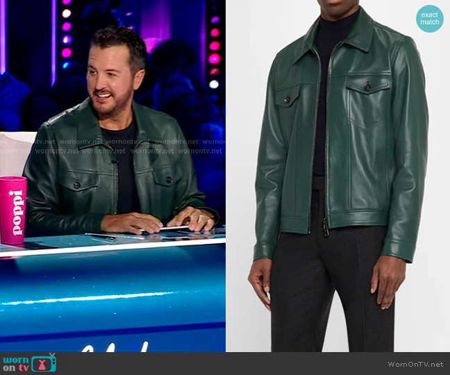 WornOnTV: Luke Bryan’s green leather jacket on American Idol | Luke ...