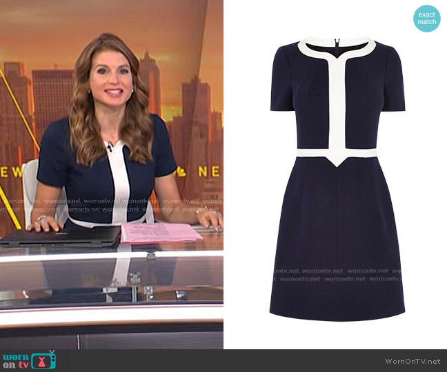 WornOnTV: Jen Maxfield’s navy contrast trim dress on Today | Clothes ...