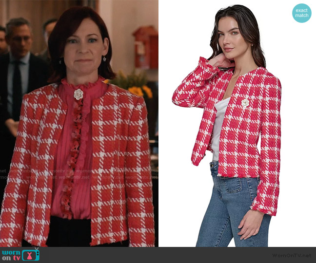 WornOnTV: Elsbeth’s pink check jacket on Elsbeth | Carrie Preston ...
