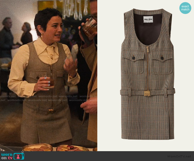 WornOnTV: Quinn’s plaid belted dress on The Studio | Chase Sui Wonders ...