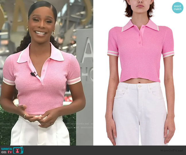 WornOnTV: Zuri’s pink textured top on Access Hollywood | Zuri Hall ...