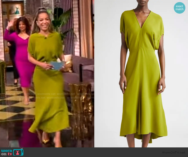 WornOnTV: Sunny’s green ruched front dress on The View | Sunny Hostin | Clothes and Wardrobe from TV