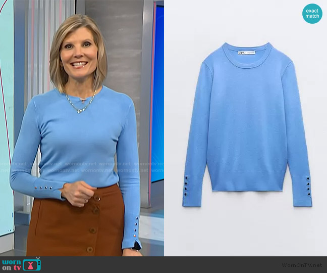 WornOnTV: Kate Snow’s blue sweater and suede skirt on NBC News Daily ...