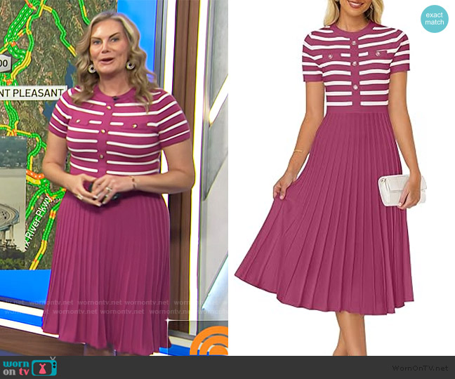 WornOnTV: Emily West’s pink striped dress on Today | Emily West ...