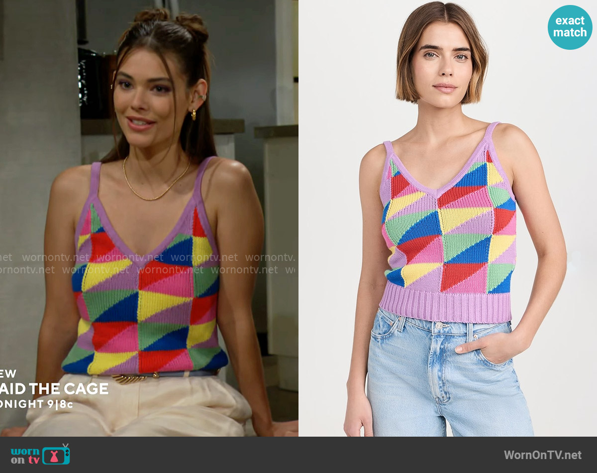 WornOnTV: Electra’s colorful knit tank top on The Bold and the Beautiful | Laneya Grace ...