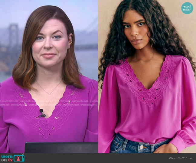 WornOnTV: Kate Rogers’s purple floral top on NBC News Daily | Clothes ...