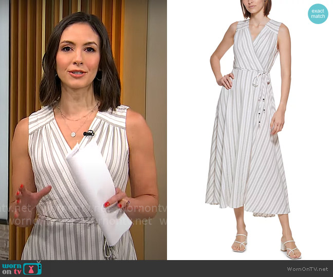WornOnTV: Ali Bauman’s striped wrap dress on CBS Mornings | Ali Bauman | Clothes and Wardrobe ...