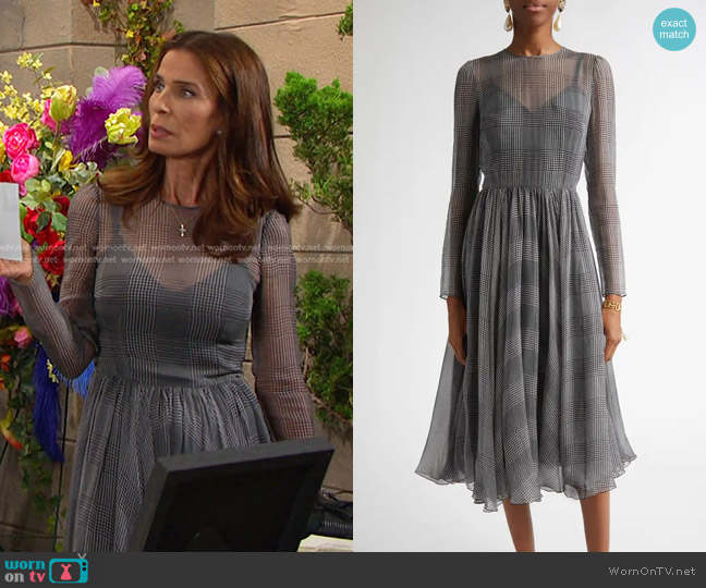 WornOnTV: Hope’s grey plaid dress on Days of our Lives | Kristian ...