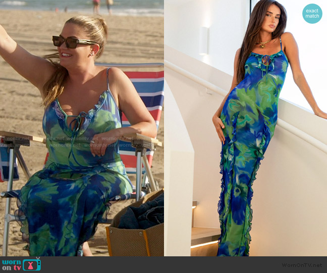WornOnTV: Brittany’s blue and green printed maxi dress on The Valley ...