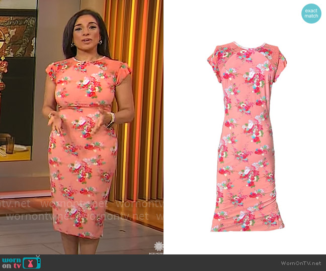 WornOnTV: Michelle Miller’s coral pink floral dress on CBS Mornings ...